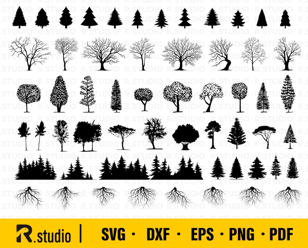 58 Family Tree SVG/ Tree Clipart/ Tree Vinyl Decal/ Tree Art Print ...
