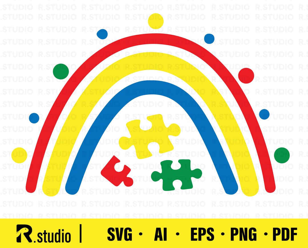 Autism Svg Files/ Autism Awareness Svg/ Puzzle Svg/ Autism Rainbow Svg ...
