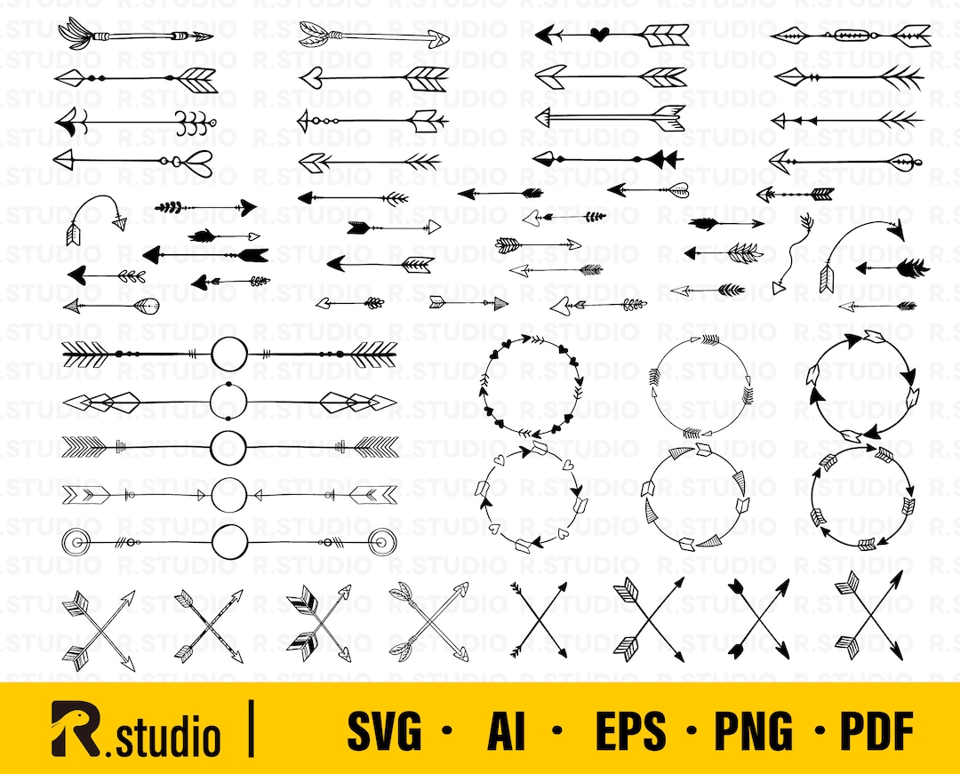 61 Arrows Svg Flies/ Arrow Circle Svg/ Arrow Frame Svg/ Arrow Monogram ...