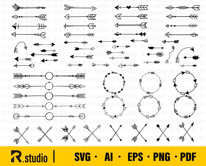 61 Arrows Svg Flies/ Arrow Circle Svg/ Arrow Frame Svg/ Arrow - Etsy