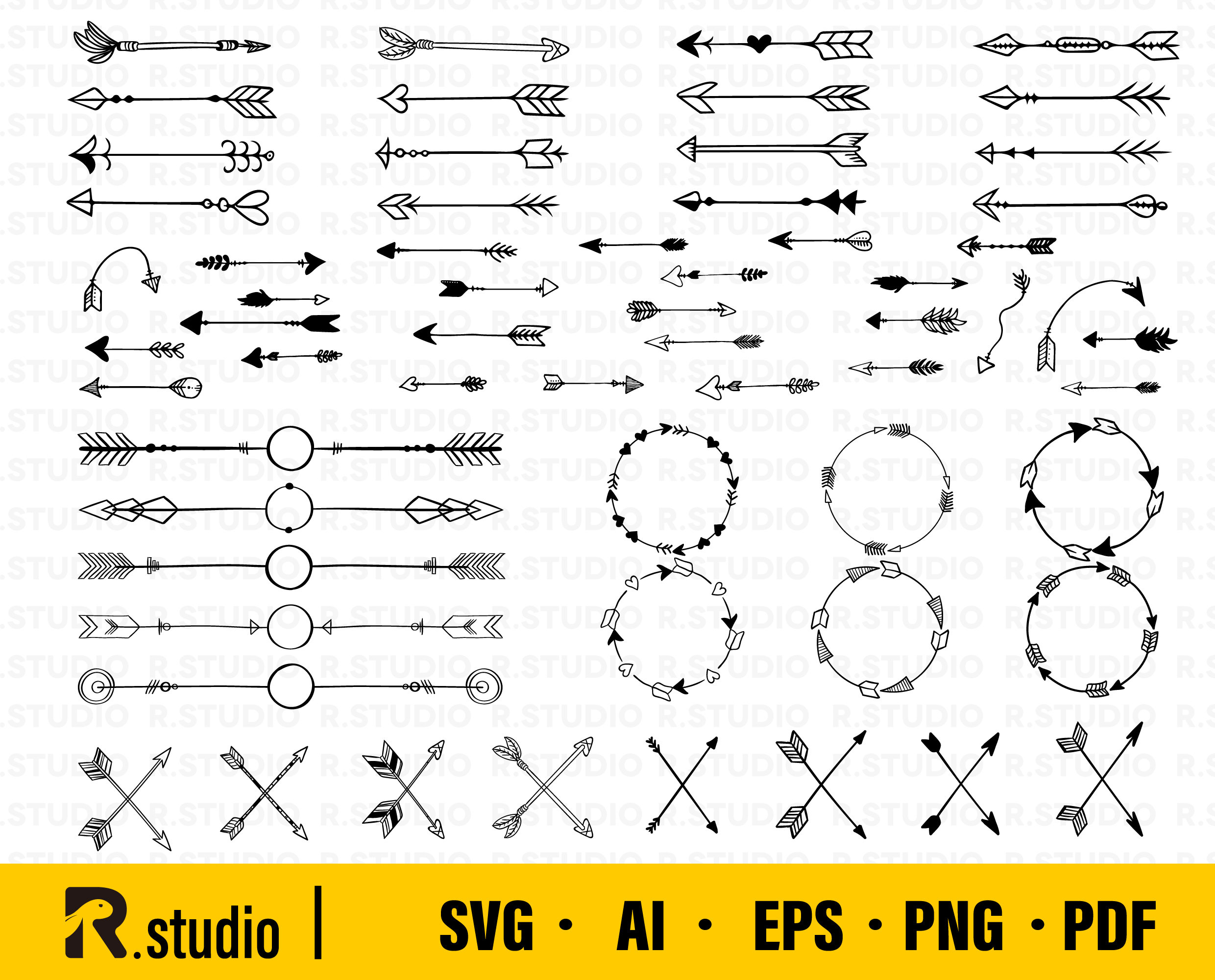 61 Arrows Svg Flies/ Arrow Circle Svg/ Arrow Frame Svg/ Arrow - Etsy