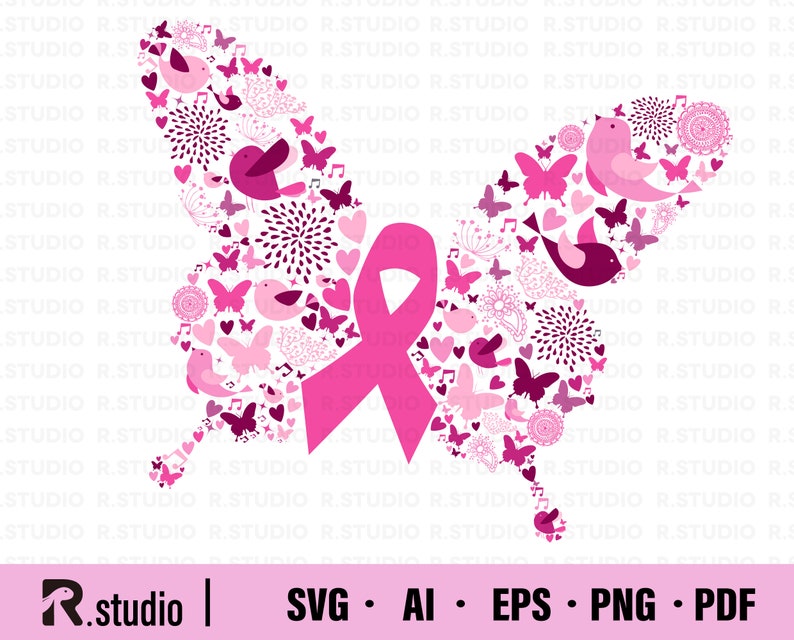 Butterfly Awareness Ribbon SVG / Fight Cancer Svg / Cancer - Etsy