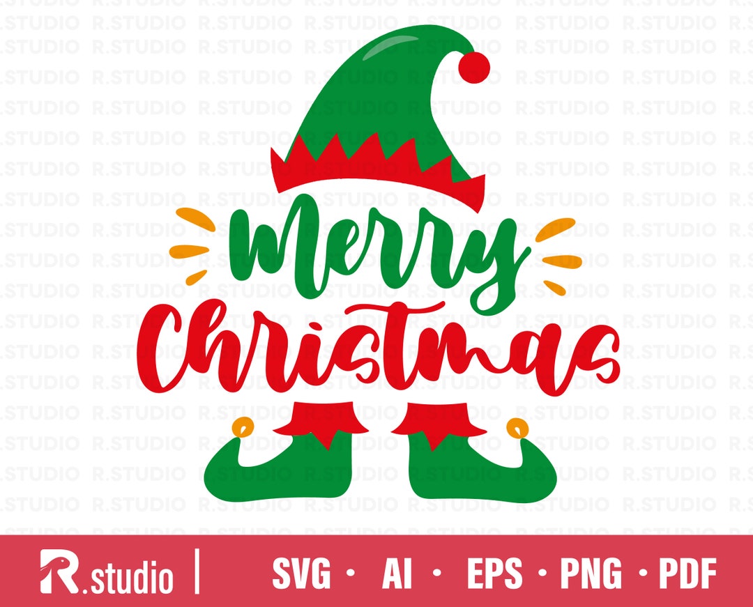 Merry Christmas SVG File/ Elf SVG/ Christmas Svg/ Hand-lettered ...