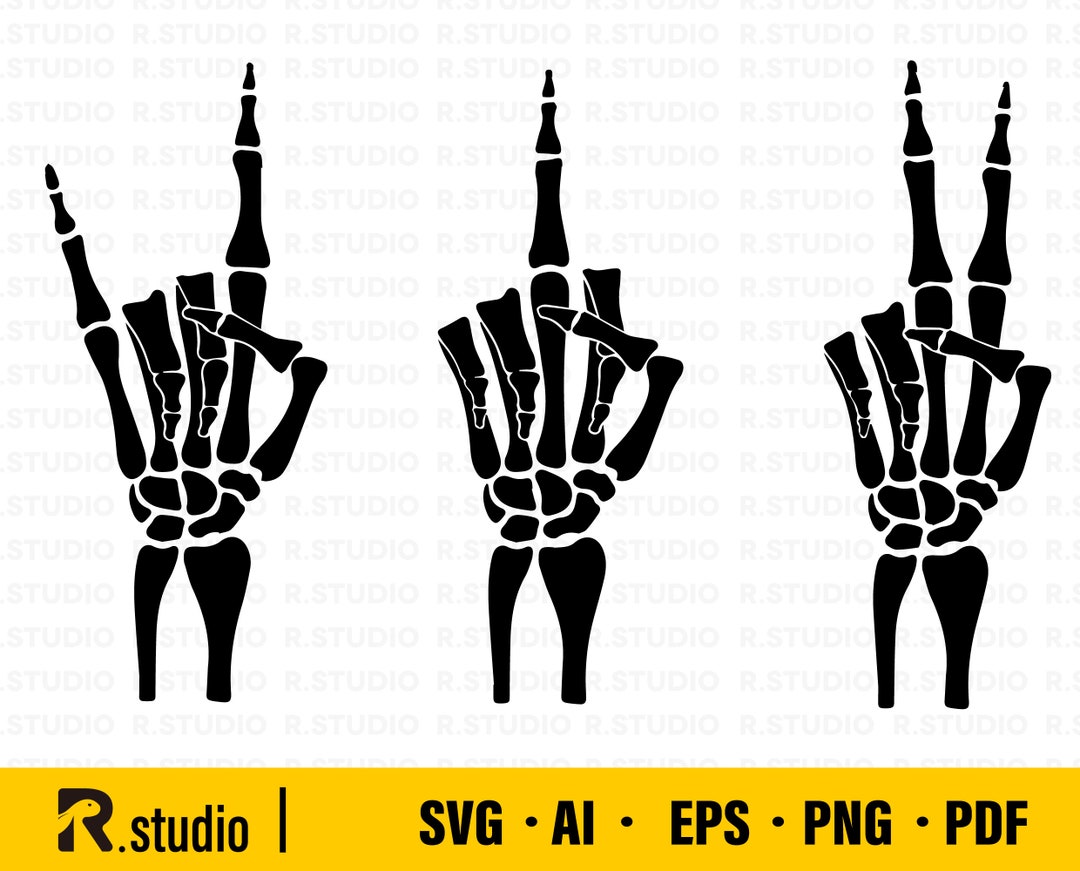 Skeleton Rock on Hand SVG/ Cut Files/ Cricut/ Clipart/ Silhouette ...