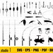 40 Fishing Gear SVG/ Fishing Tools SVG/ Cut File/ Cricut/ Clipart ...