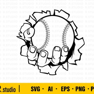 Baseball SVG Files/ Softball Stitches SVG/ Baseball SVG/ Hand Hold ...