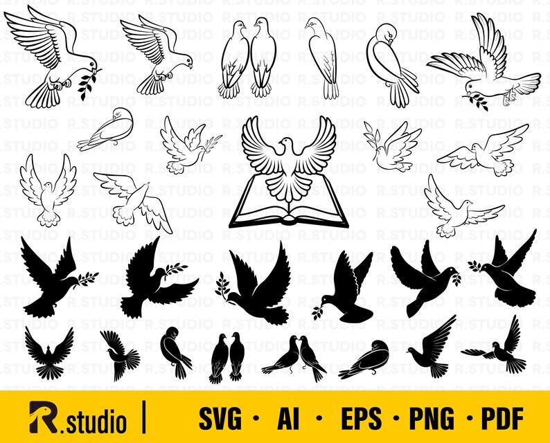 27 Taube SVG Bundle/ Taube SVG/ Friedenstaube SVG/ Cricut/ Taube ...