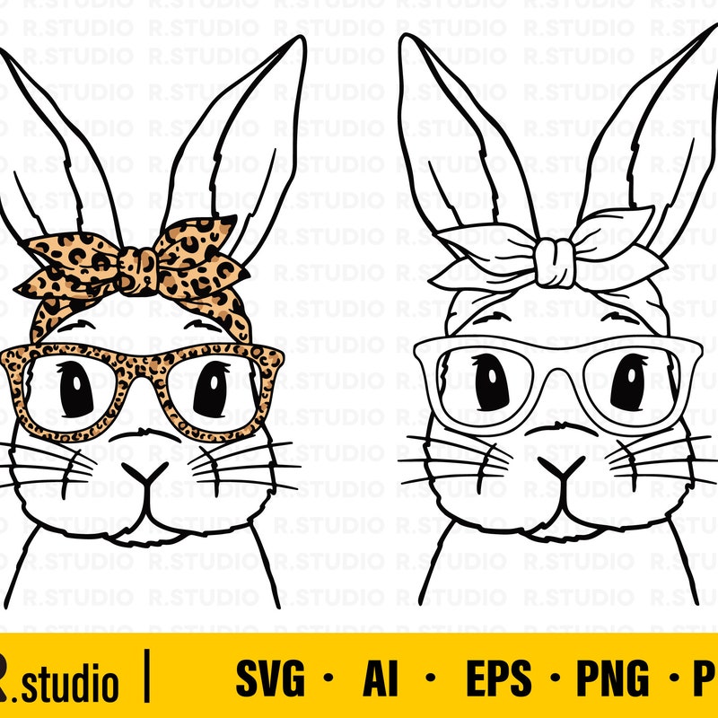 Floral Leopard Bunny Png - Etsy