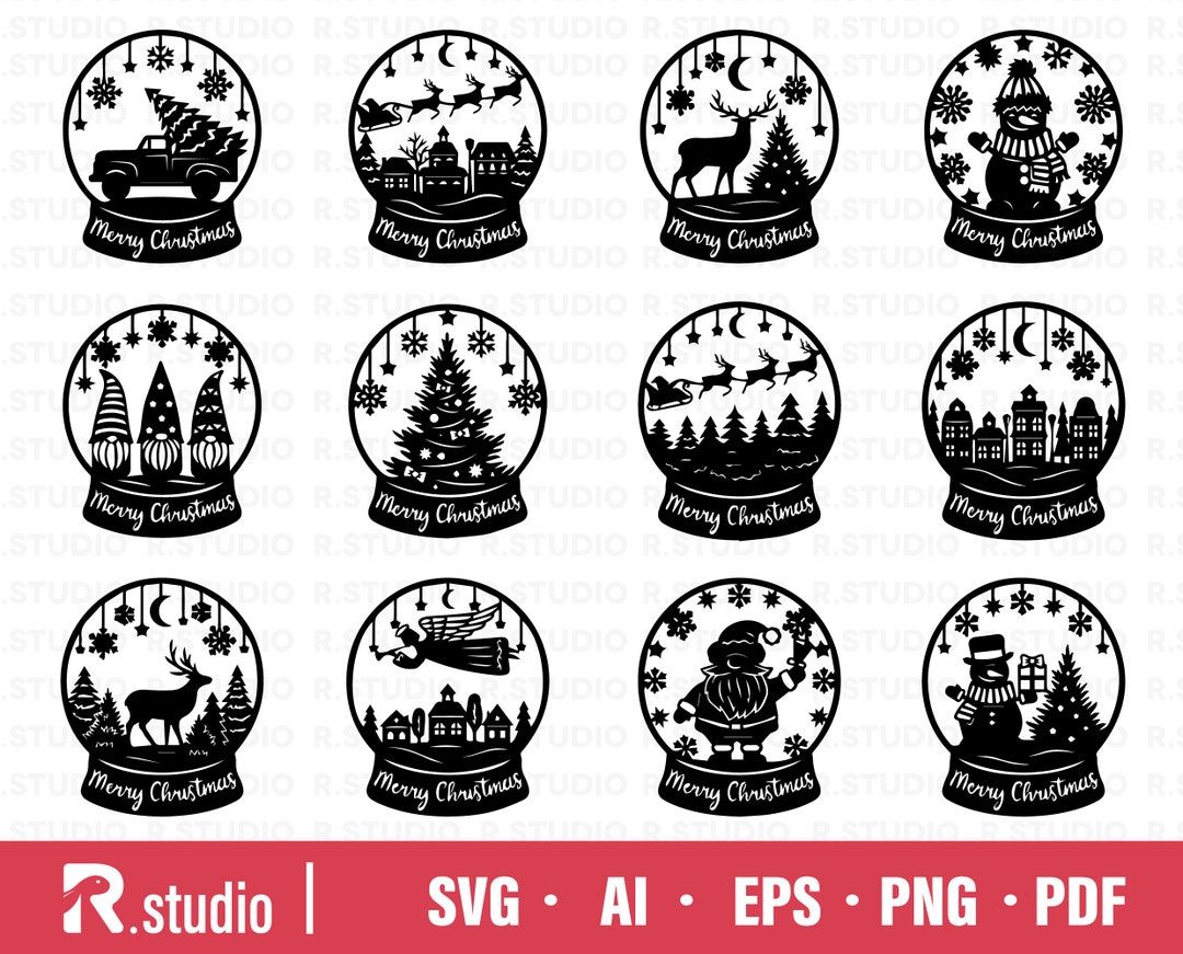 12 Crystal Ball SVG Files Bundle/ Christmas Svg/ Snowflake Ball Svg ...