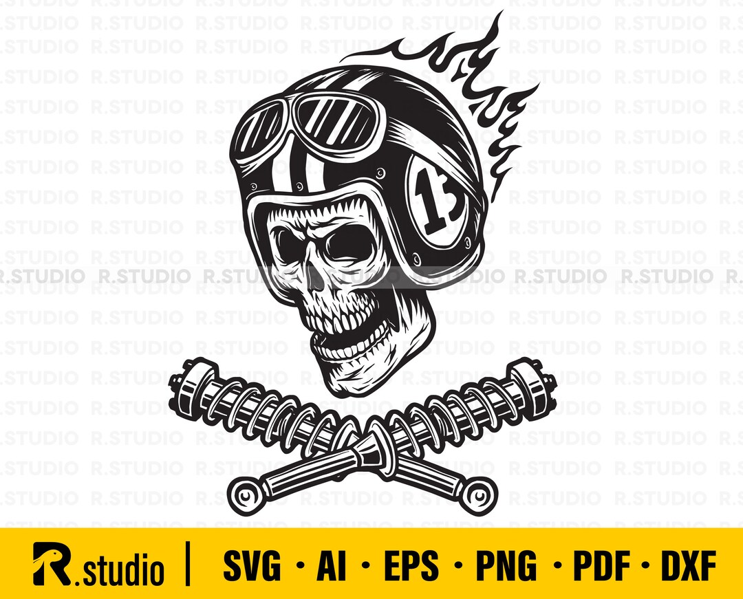 Chopper Cafe Racer Scrambler Svg/ Skeleton Motorcycle Rider SVG ...