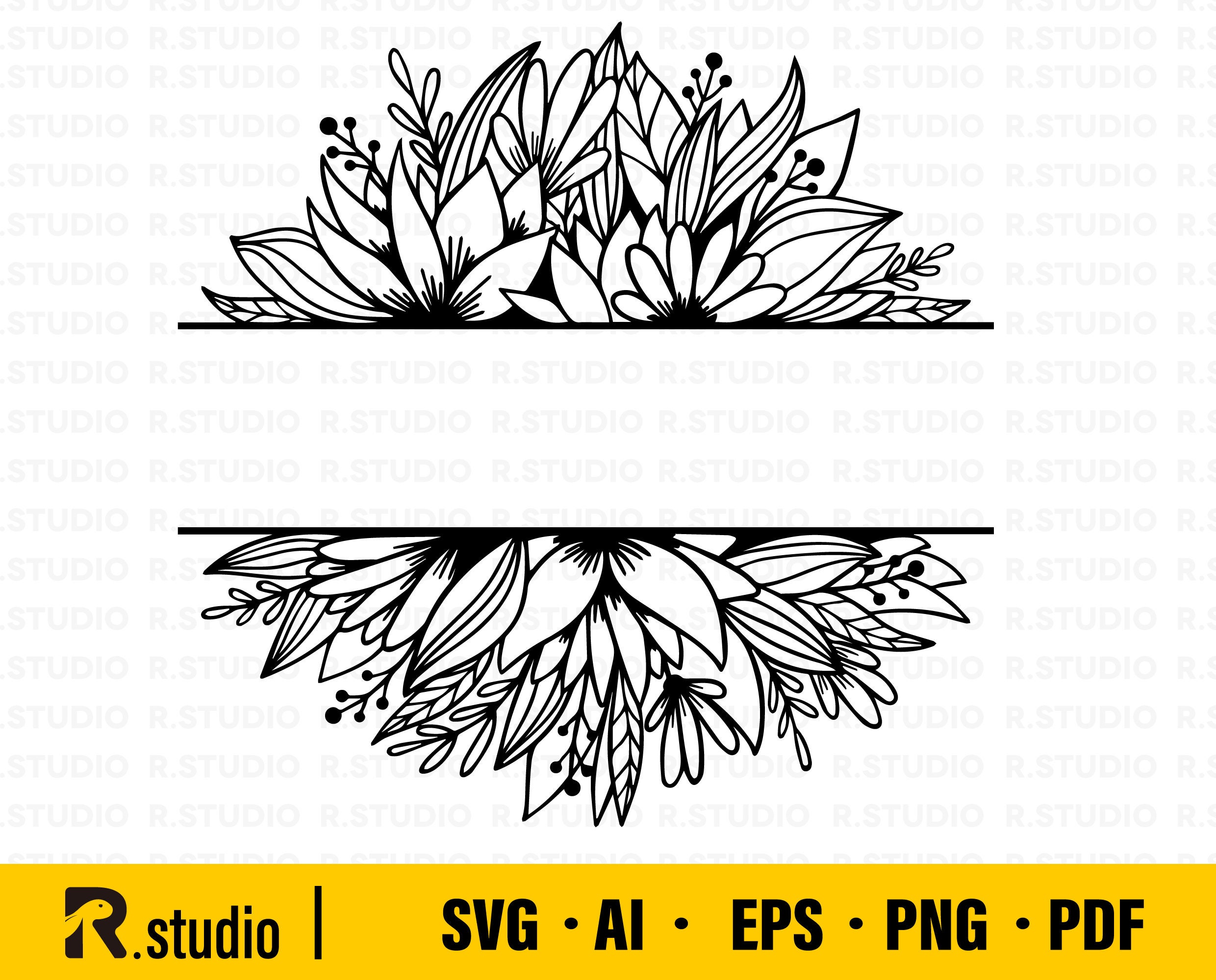 Floral Frame SVG/ Decorative Ornaments SVG/ Flower Frame SVG/ - Etsy