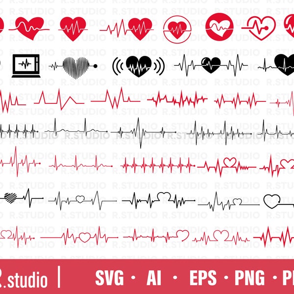 Heartbeat Svg - Etsy