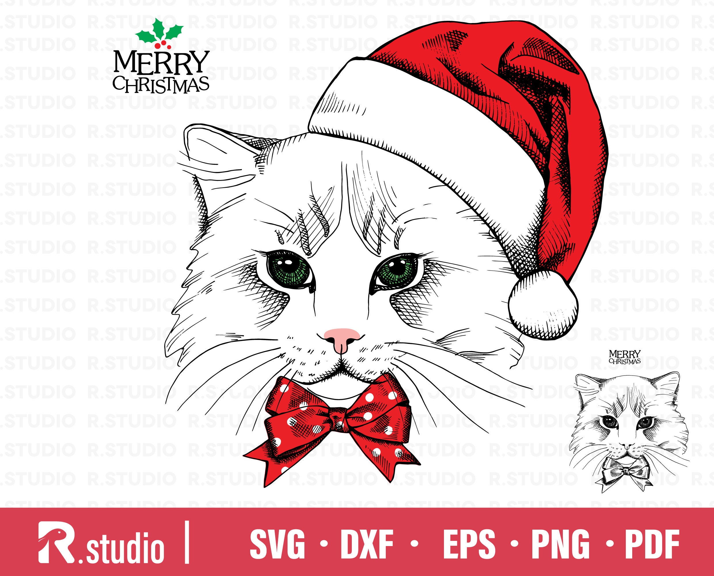 Holiday Cat Clipart Cartoon