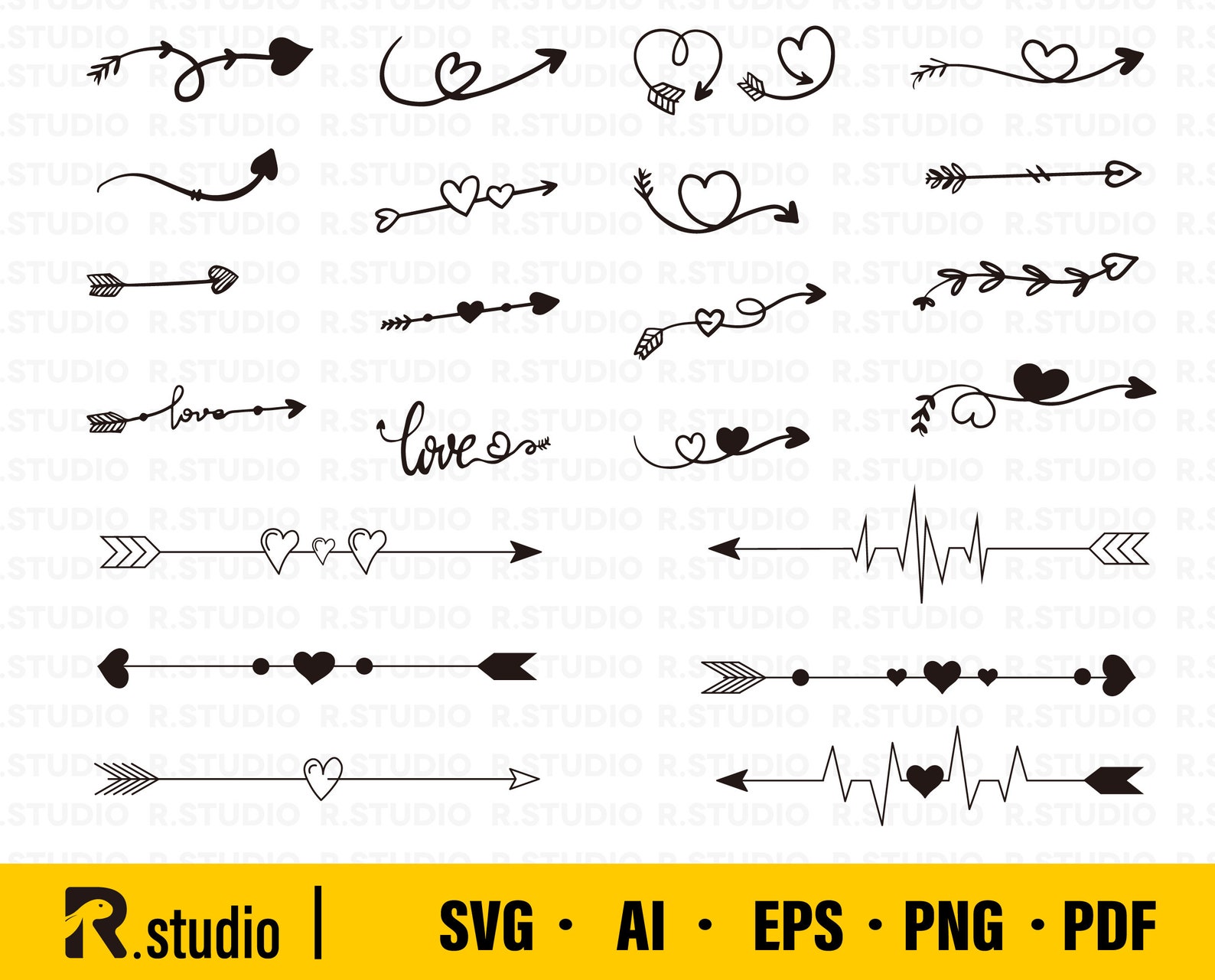 Arrows SVG/ Valentine Arrow Svg/ Arrow Heart-shaped Svg/ Love - Etsy