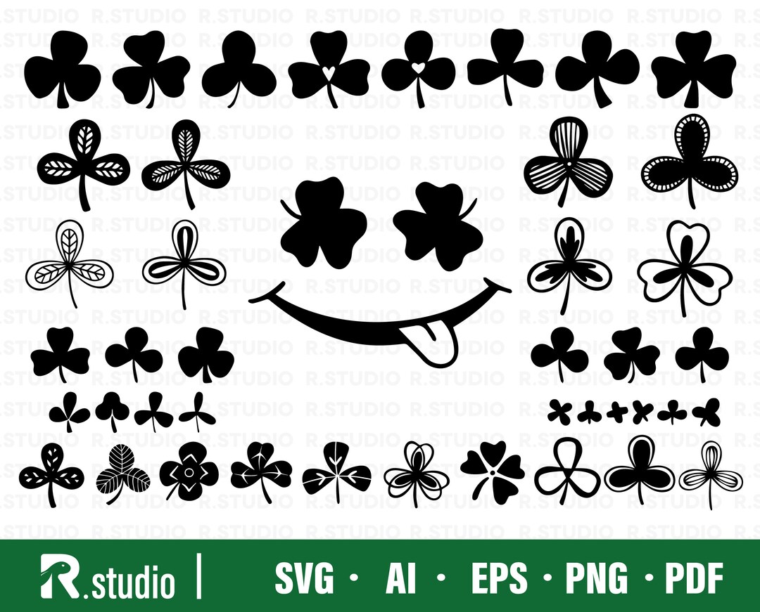 35 Clover SVG Files/ Cut File/ Eps/ Png/ St. Patrick's Day SVG/ Irish ...