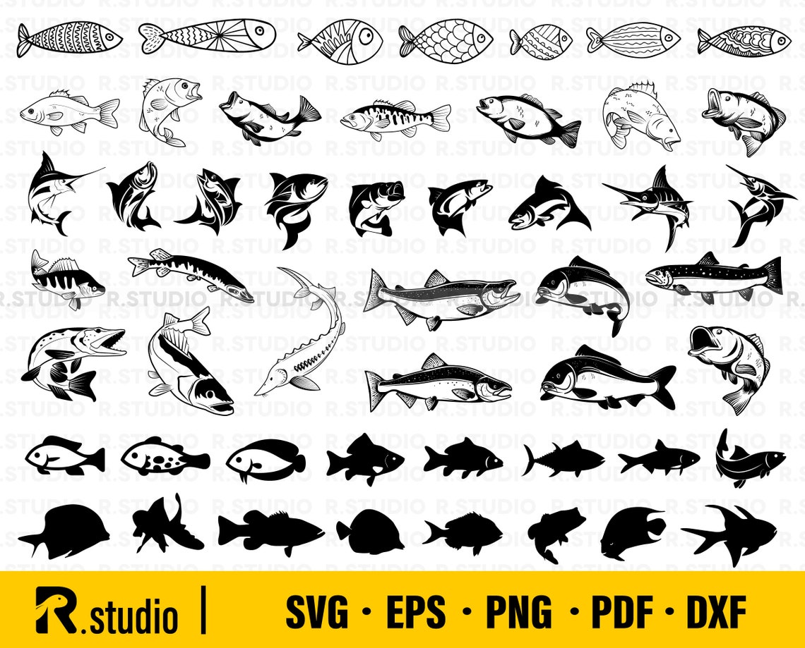 50 Fishing SVG/ Fish SVG/ Cut Files/ Cricut/ Clipart/ Fish - Etsy Australia