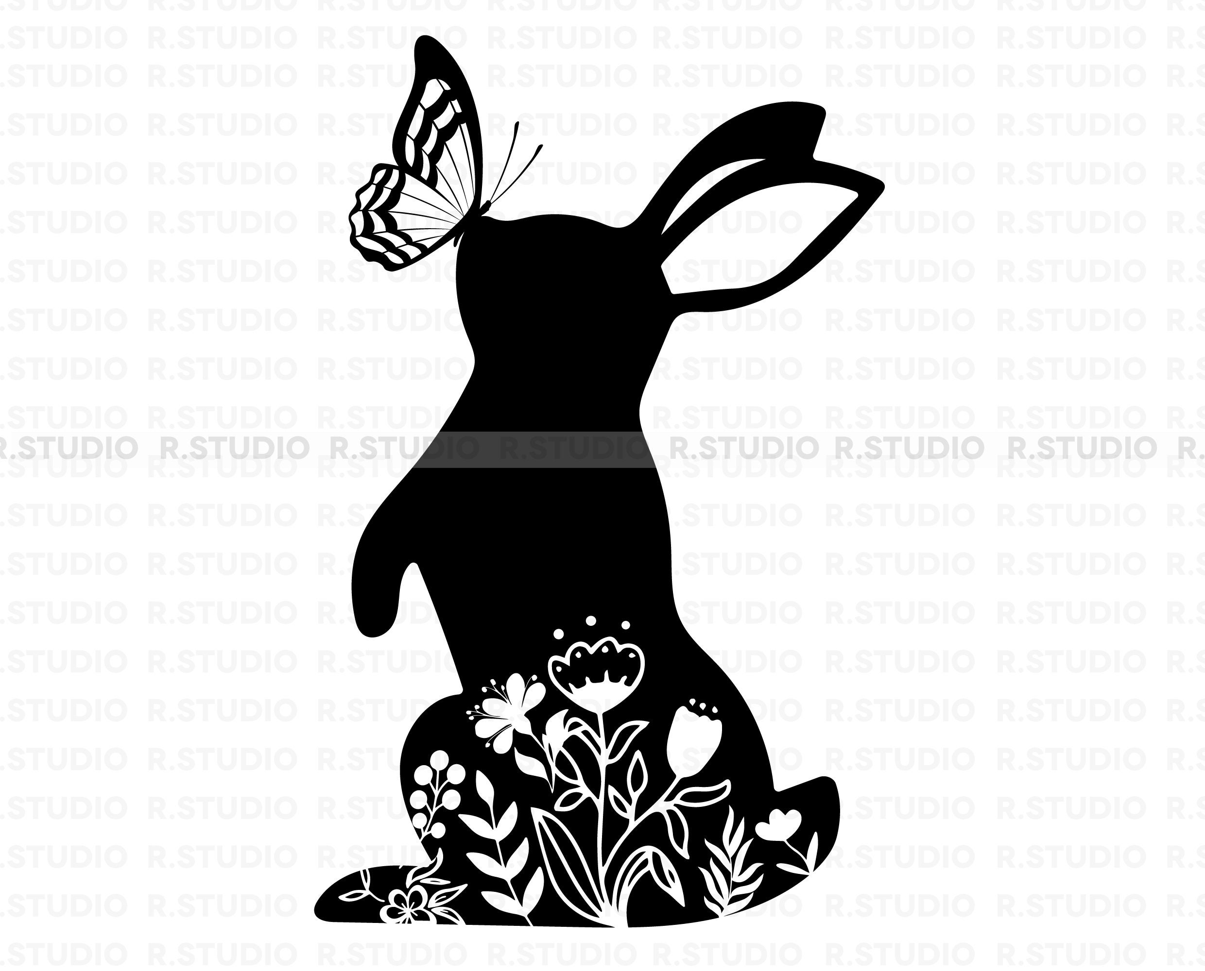 Floral Rabbit SVG/ Flower Bunny Svg Files/ Rabbit With - Etsy