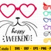 Happy Weekend SVG/ Cat SVG/ Cat Head Svg/ Cat Face Svg/ Glasses Svg ...