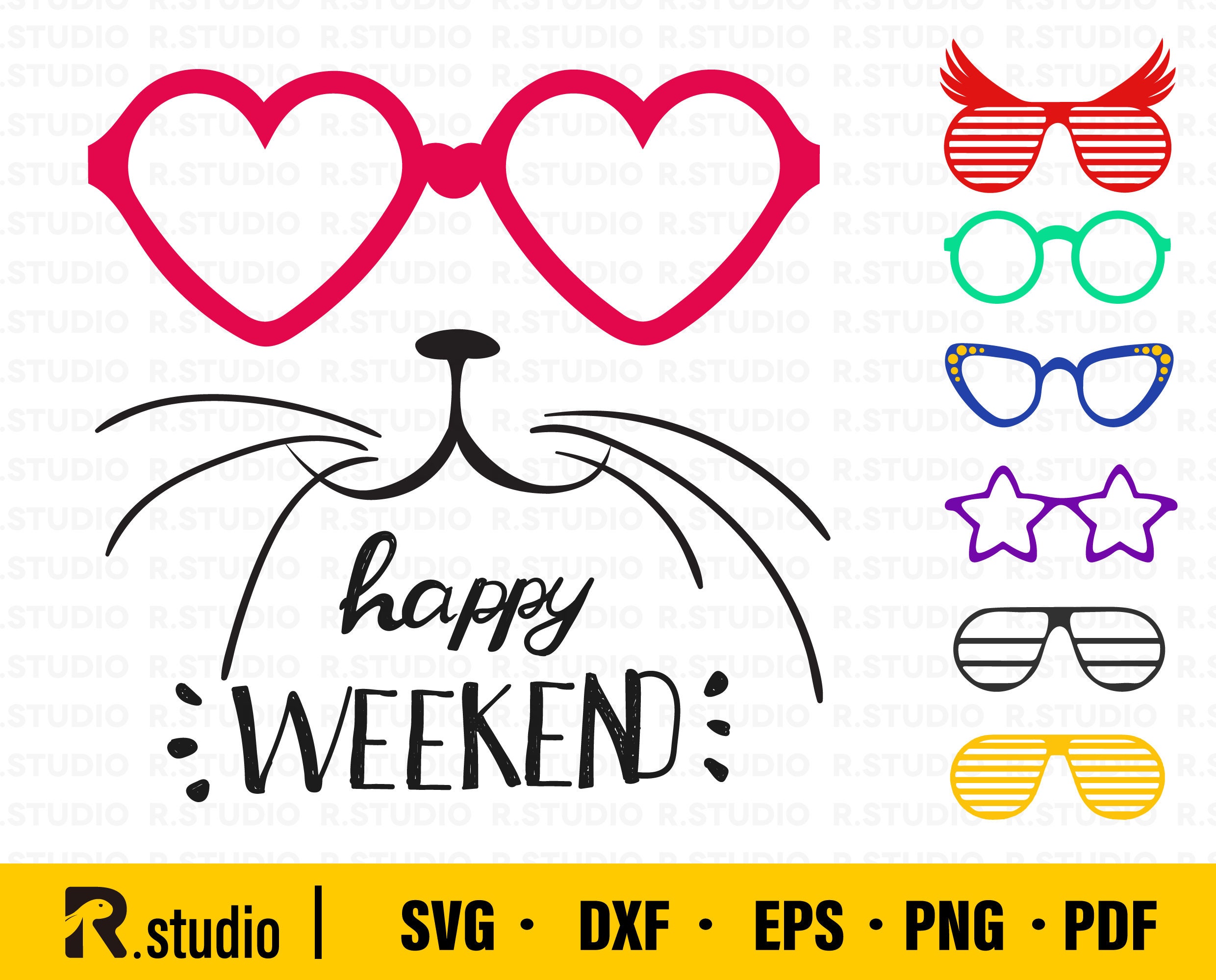 Happy Weekend SVG/ Cat SVG/ Cat Head Svg/ Cat Face Svg/ - Etsy Australia