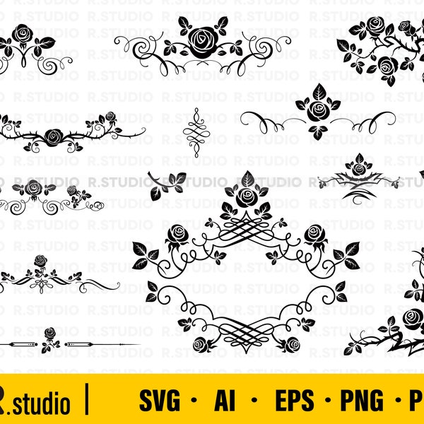 Rose Vine Border Frame - Etsy