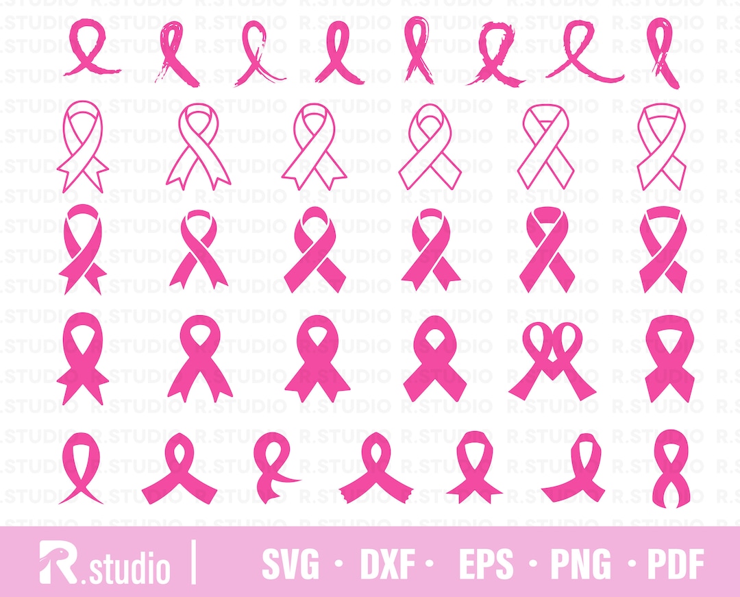 34 Awareness Ribbon SVG/ Breast Cancer Svg/ Ribbon Svg/ Cancer Ribbon ...