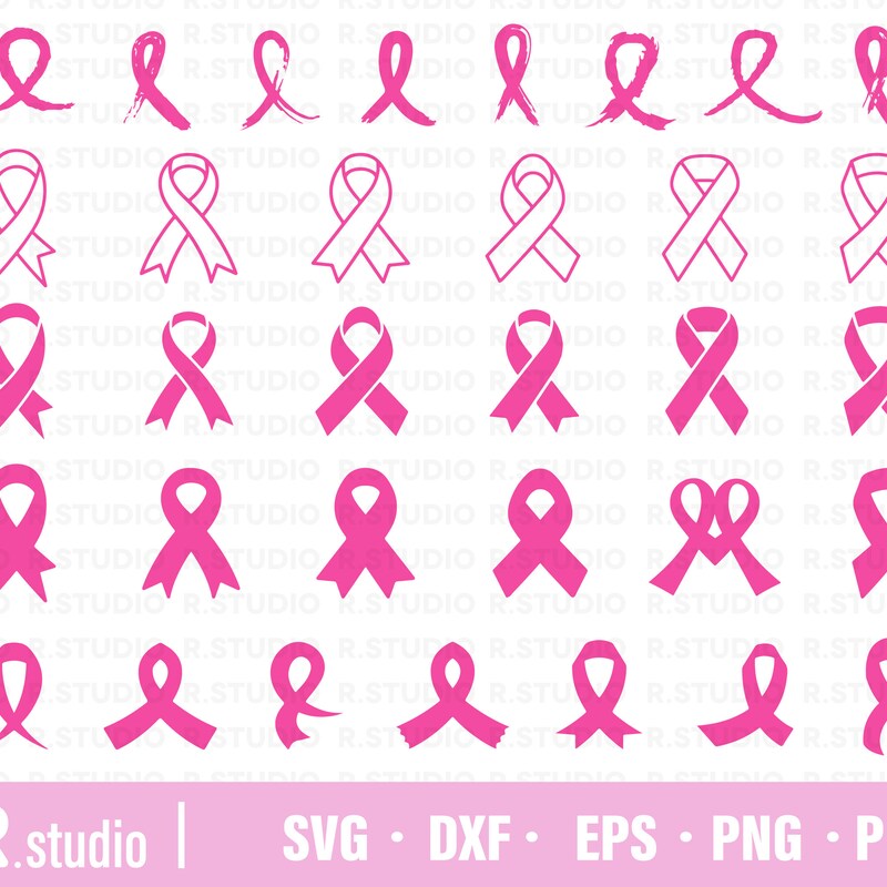 Cancer Ribbon Svg - Etsy