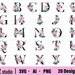 26 Letters Svg Files/ Flowers SVG Bundle/ Monogram SVG/ Floral Letters ...