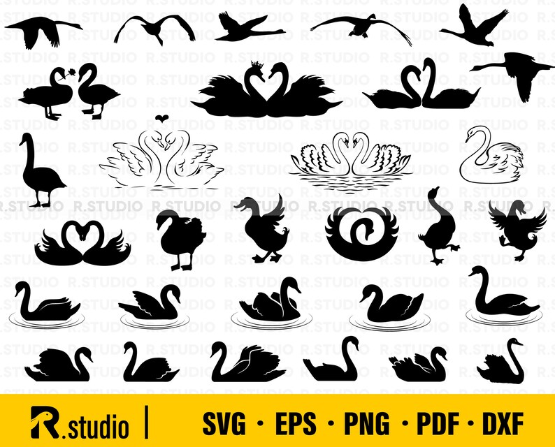 30 Swan SVG Files/ Swan Couple SVG/ Farm Animals SVG/ Love - Etsy