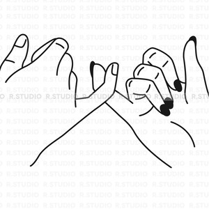 Pinky Promise SVG/ Holding Hands/ Valentine's Day SVG/ Hearts Customize ...