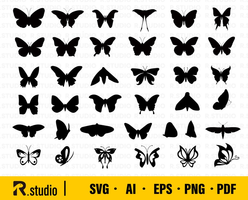 36 Butterfly SVG / Png / EPS / Pdf / Ai / Cute Butterfly / - Etsy