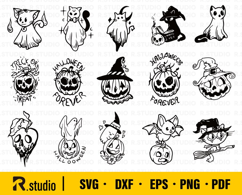Halloween SVG Bundle/ Pumpkin Head Svg/ Ghost Svg/ Pumpkin - Etsy