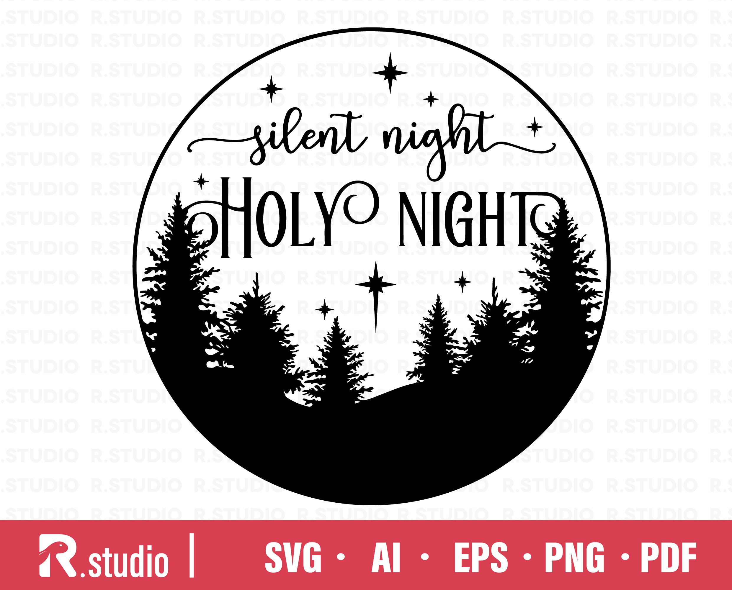O Holy Nighte SVG/ Nativity SVG Files/ Christmas Svg/ Png/ Eps/ Dxf ...