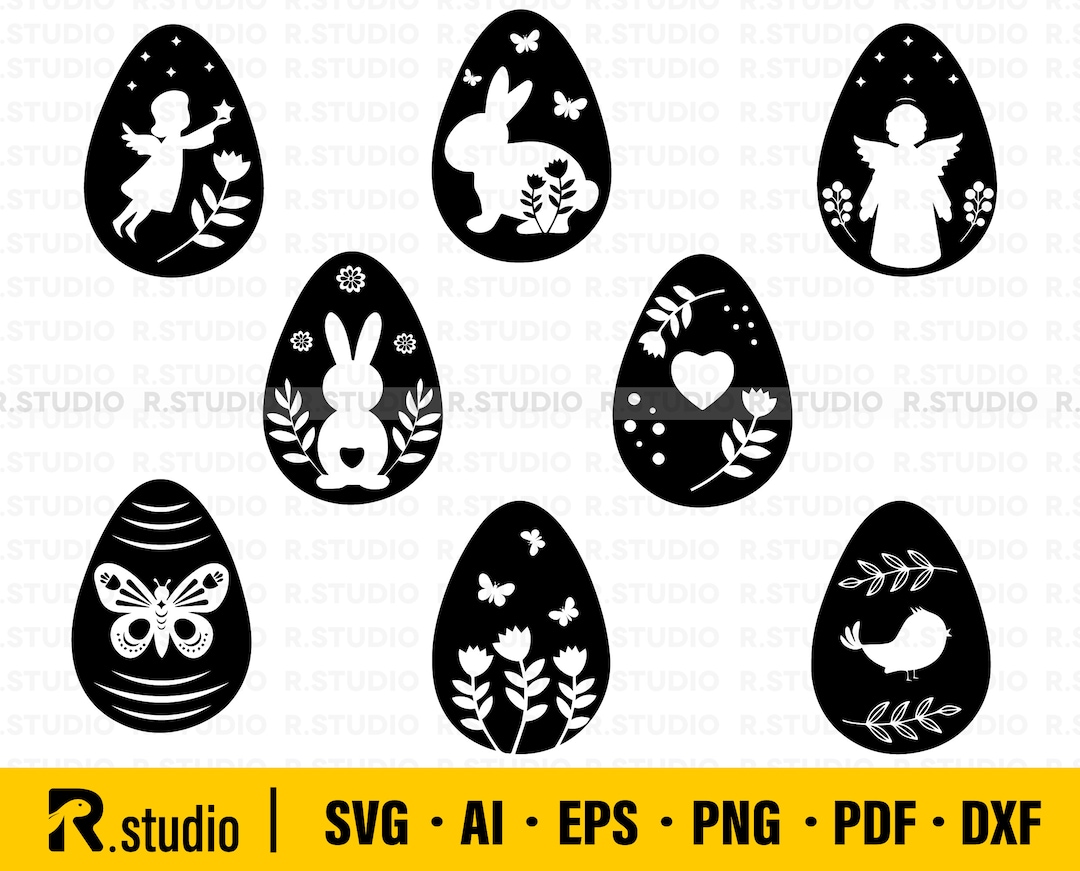 Ostereier SVG Dateien/ Ostereier SVG/ Gemusterte Eier SVG/ Osterei Png ...