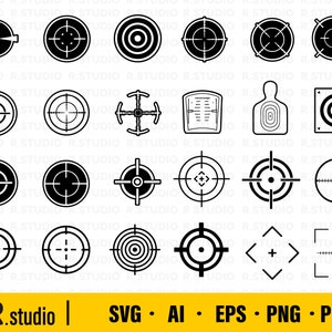 24 Target SVG/ Bullseye SVG/ Shooting Target SVG/ Clipart/ Silhouette ...