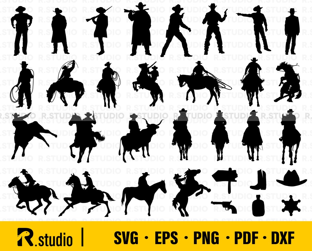 32 WEST COWBOY SVG/ Cowboy Svg/ Eps/ Dxf/ Png/ Rodeo Svg/ Western Svg ...