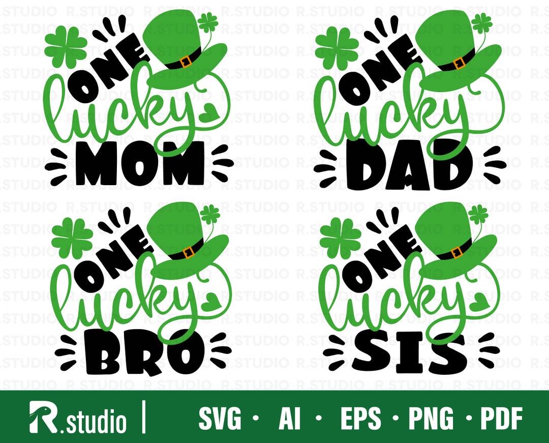 Lucky Family SVG Files/ Cut File/ St. Patrick's Day SVG/ One Lucky Mom ...