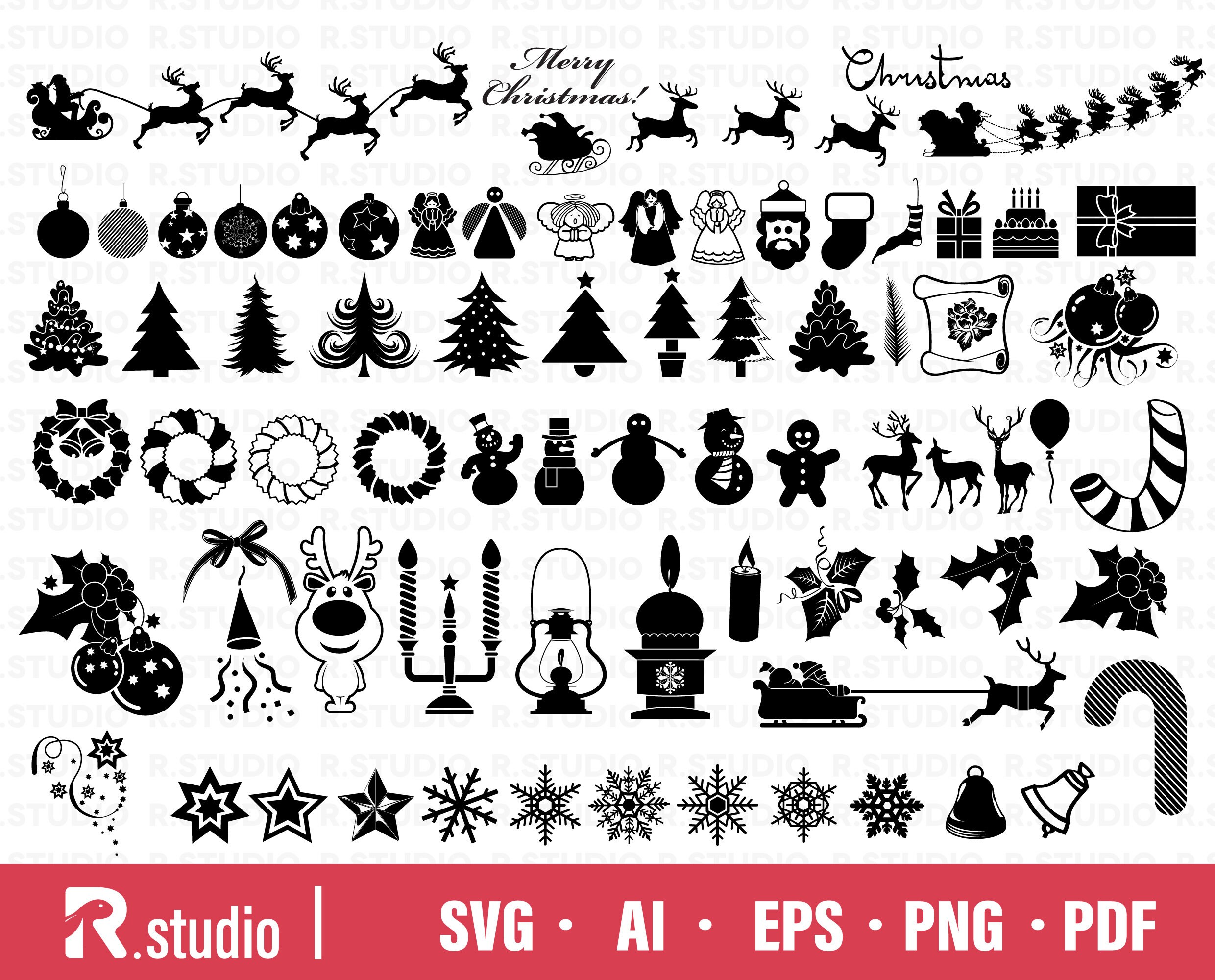 Christmas SVG Bundle/ Santa Claus Svg/ Winter Svg/ Christmas - Etsy
