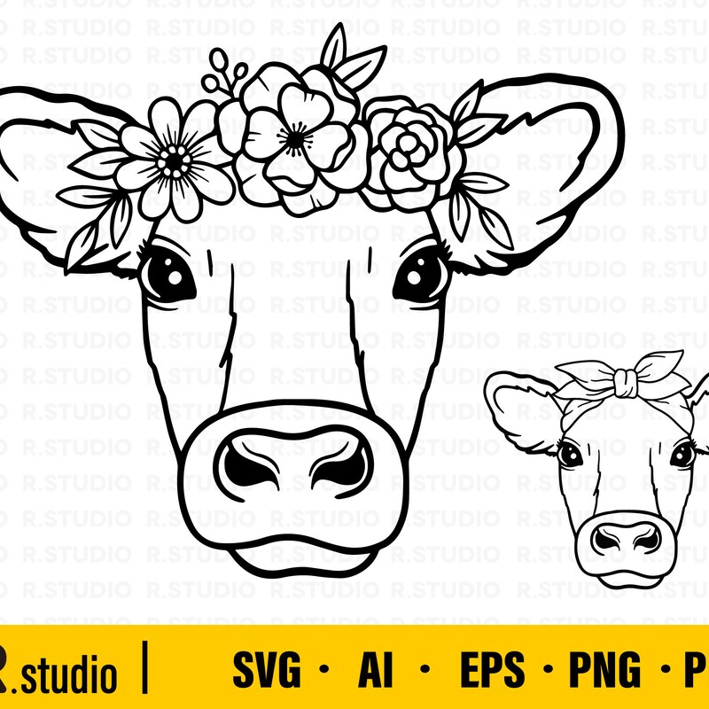 Cow Svg - Etsy