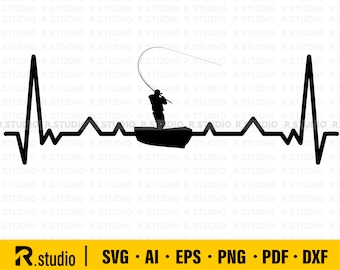 Forever Fishing in Loving Memory Fish Hooks Heart Memorial SVG - Etsy