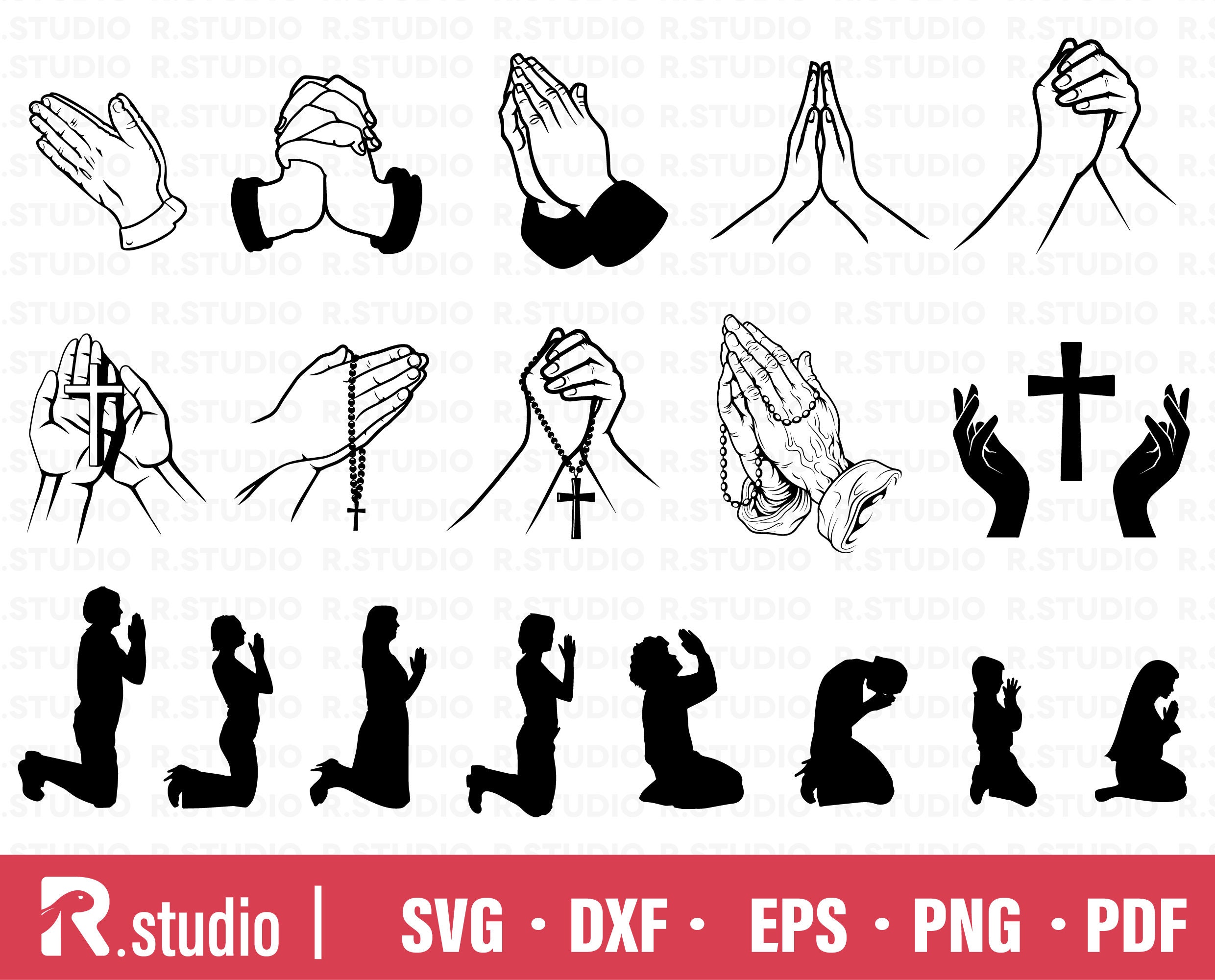 18 Pray Hands SVG/ Praying Hands Svg/ Prayer Svg/ Cut File/ - Etsy Israel