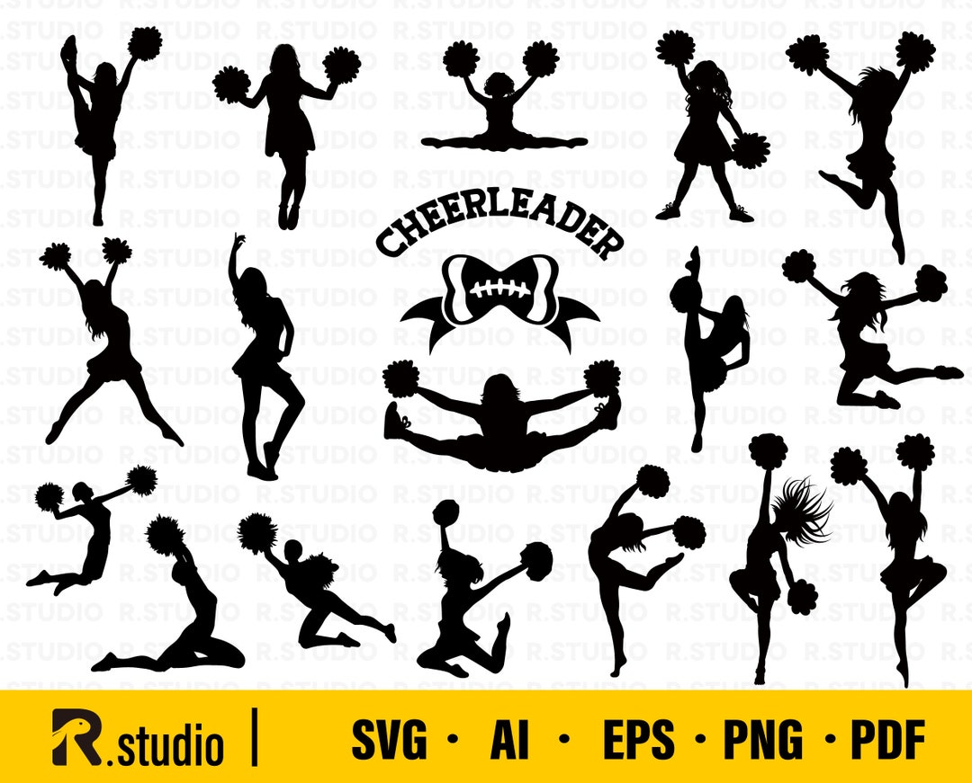 Cheerleading SVG Files/ Png/ Eps/ Cheerleader Silhouette/ Sublimation ...