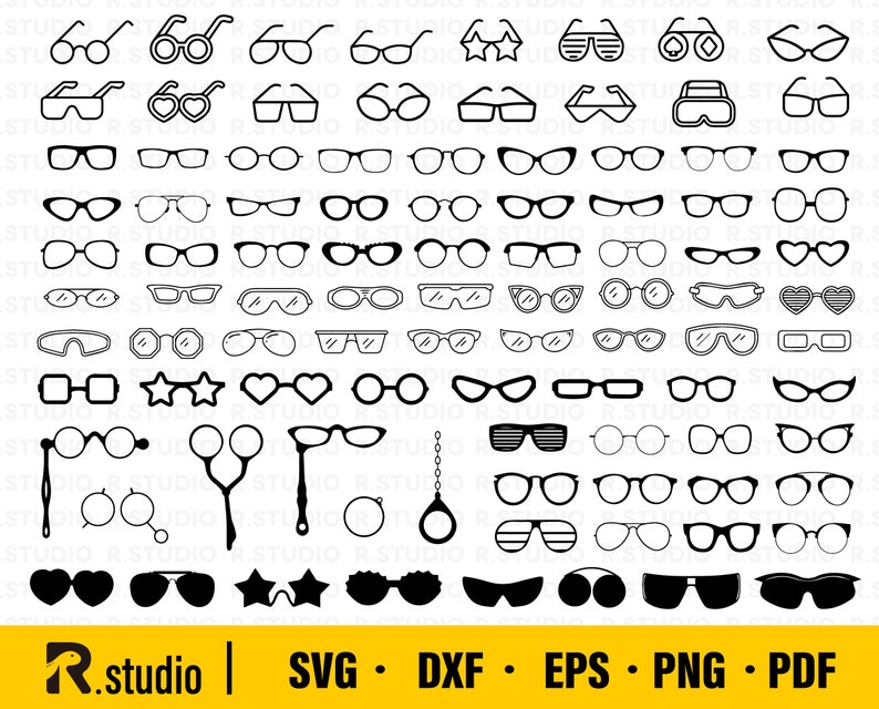94 Sunglass SVG/ Spectacles Svg/ Fashion Svg/ Eyeglass Svg/ - Etsy