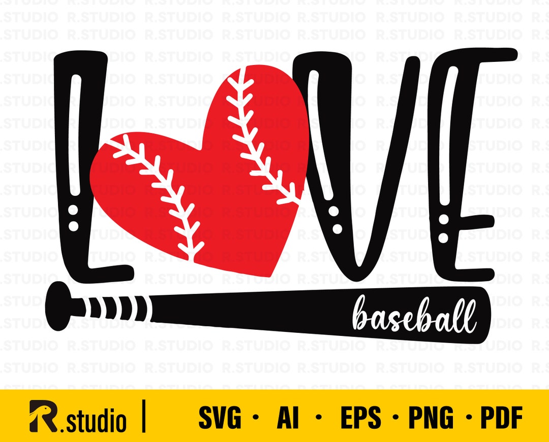 Love Baseball SVG / Cricut / Cut File / Baseball Silhouette / Baseball ...