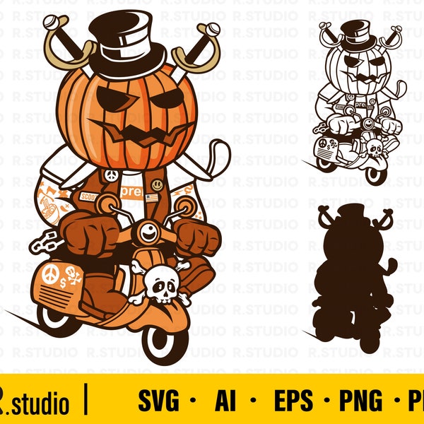 Motorcycle Pumpkin Stencil - Etsy