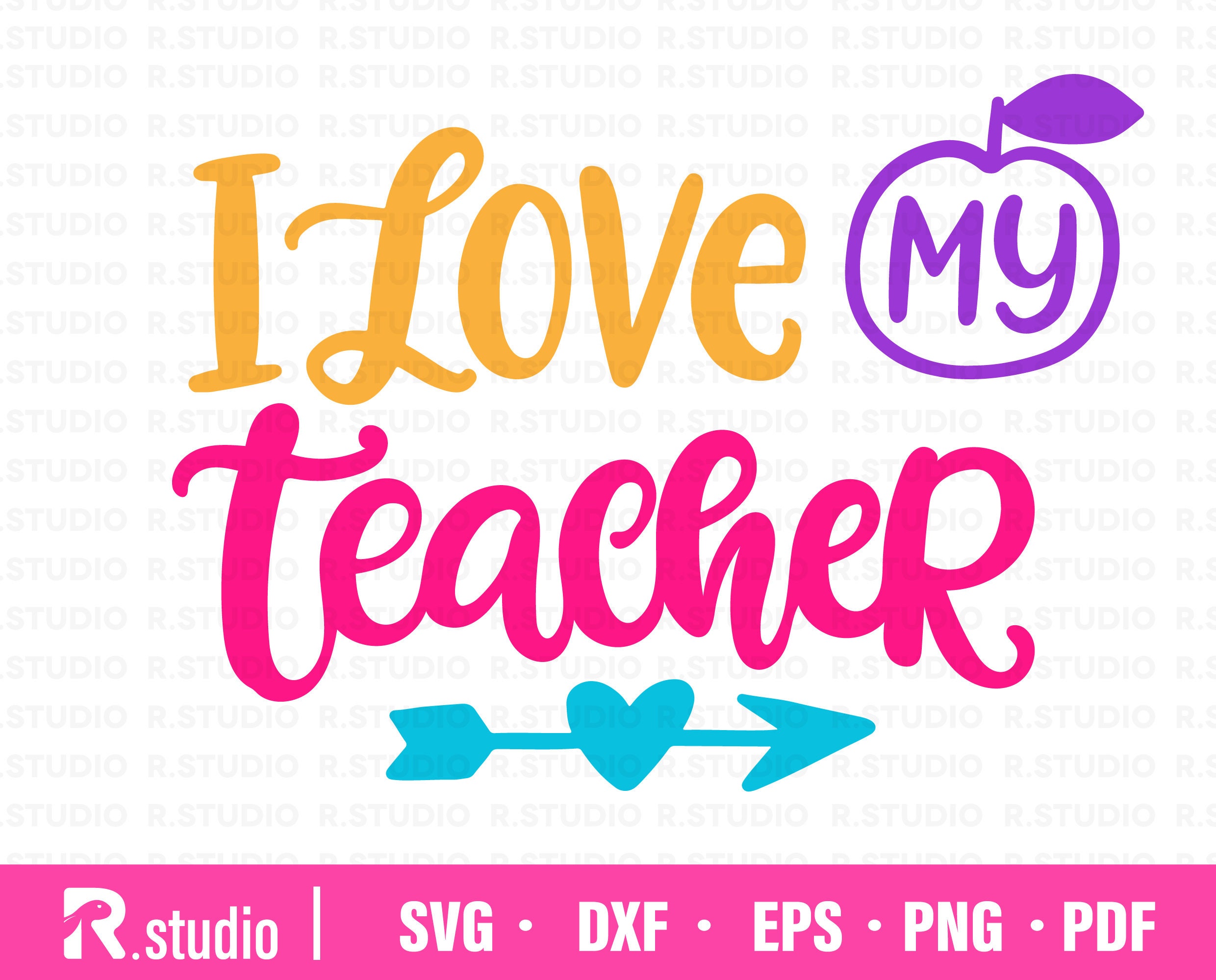 I Love My Teacher SVG/ Lehrer Svg/ Schulshirt svg/ Kindershirt svg ...