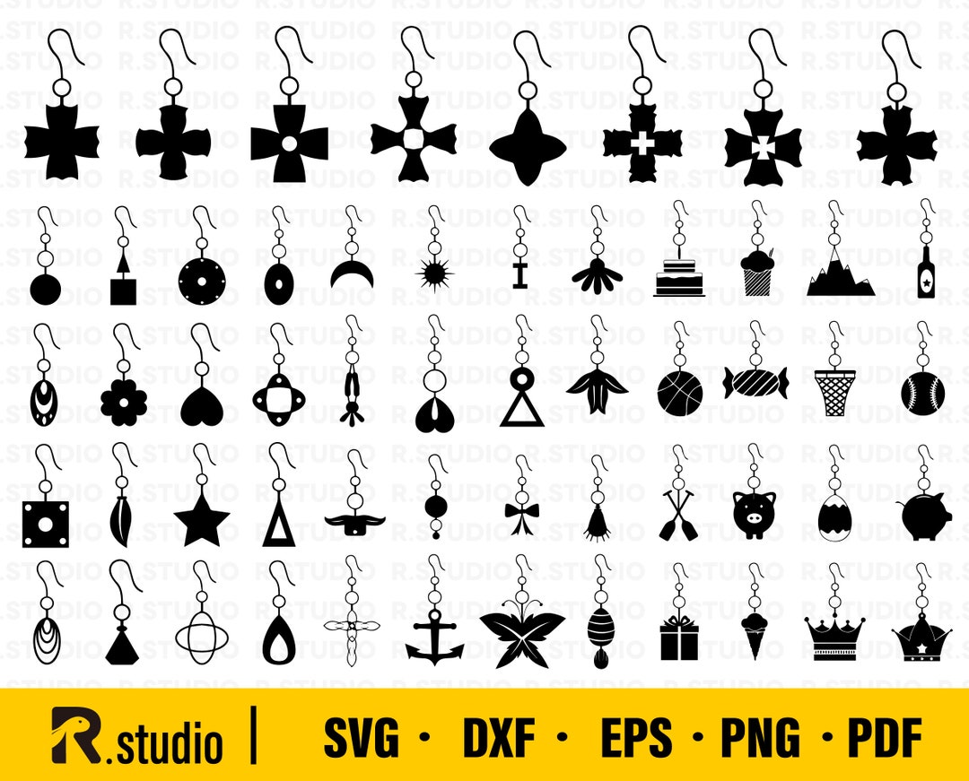 56 Earrings SVG Files/ Earrings Bundle/ Leather Earring/ Pendant SVG ...