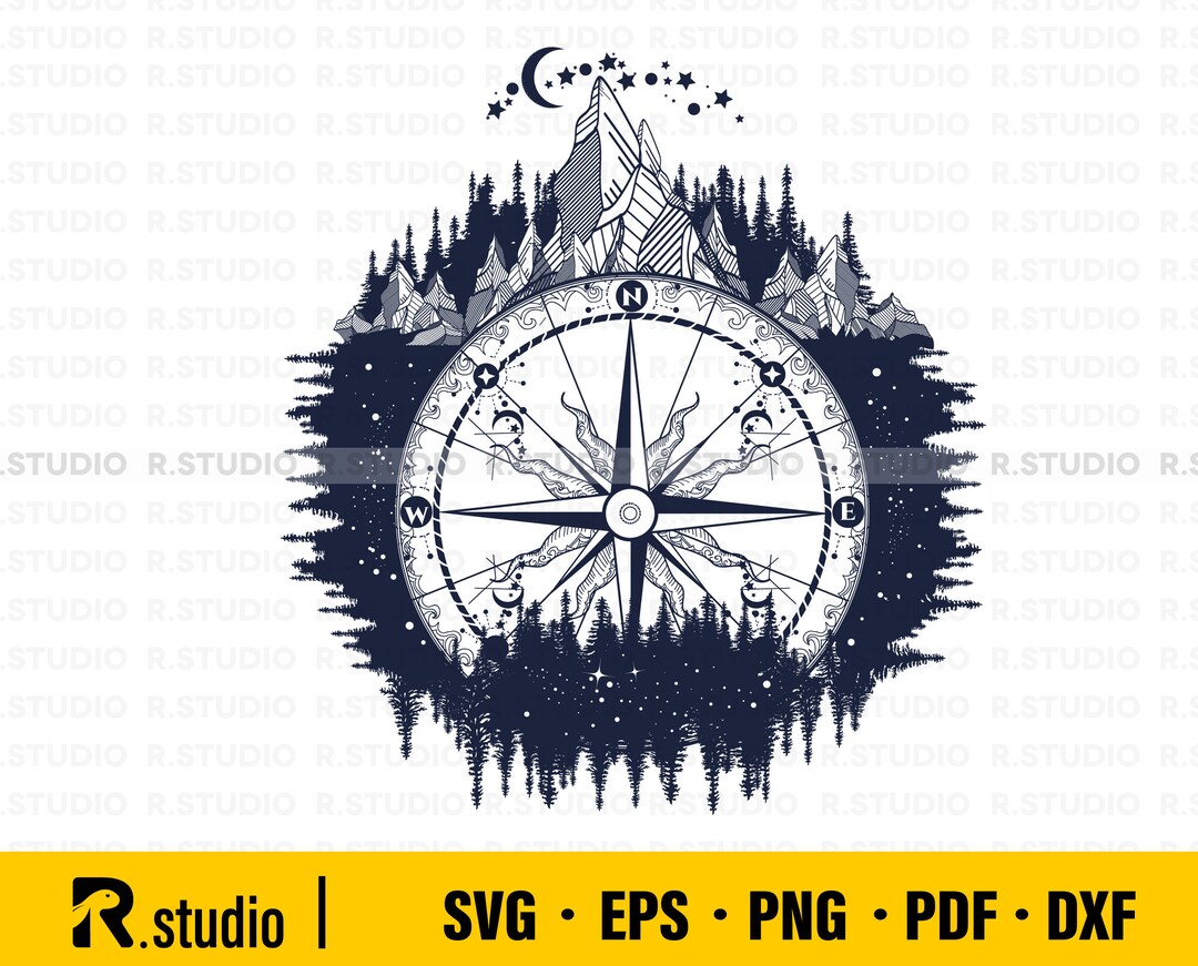 Compass SVG/ Files for Cricut/ Cut File/ Nautical Svg/ Compass Monogram ...