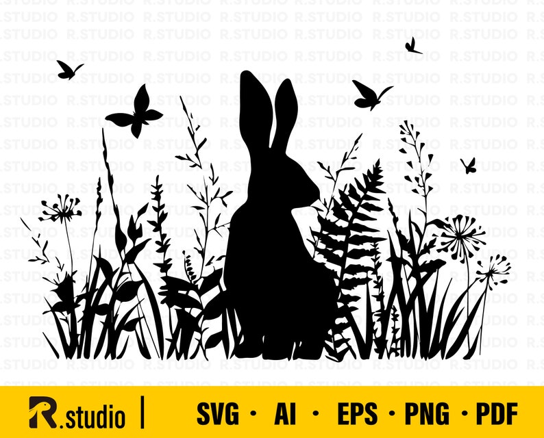 Floral Bunny SVG/ Floral Rabbit Svg/ Farm Animals SVG/ Flower - Etsy