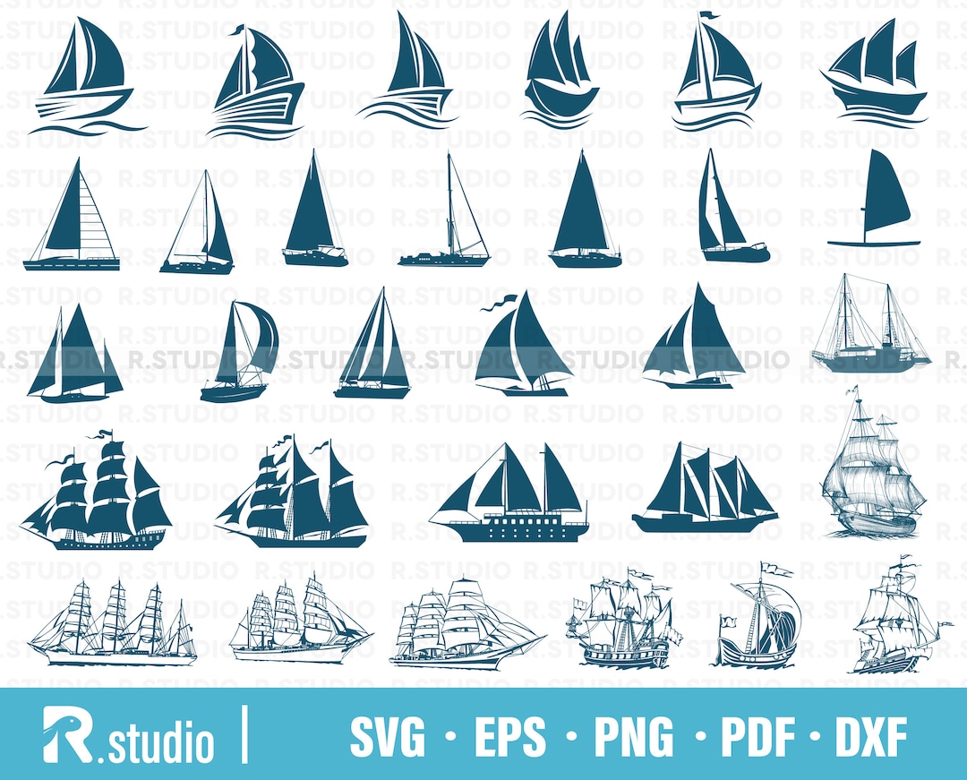 30 Sailing Boat SVG/ Sailboat Svg Dxf/ Sailing SVG/ Files for Cricut ...