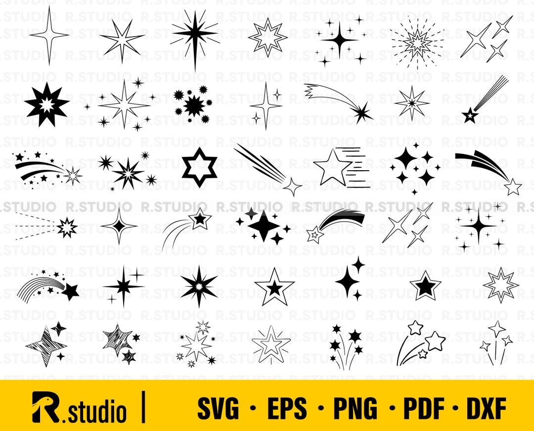 42 Sparkle Svg Files for Cricut/ Sparkle Cut File/ Sparkle Clipart ...